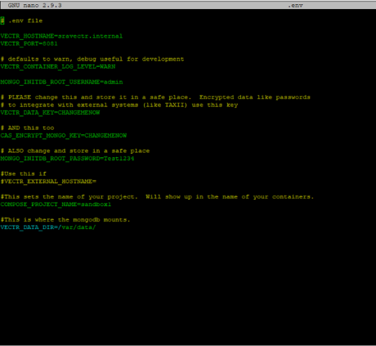 $ sudo nano .env